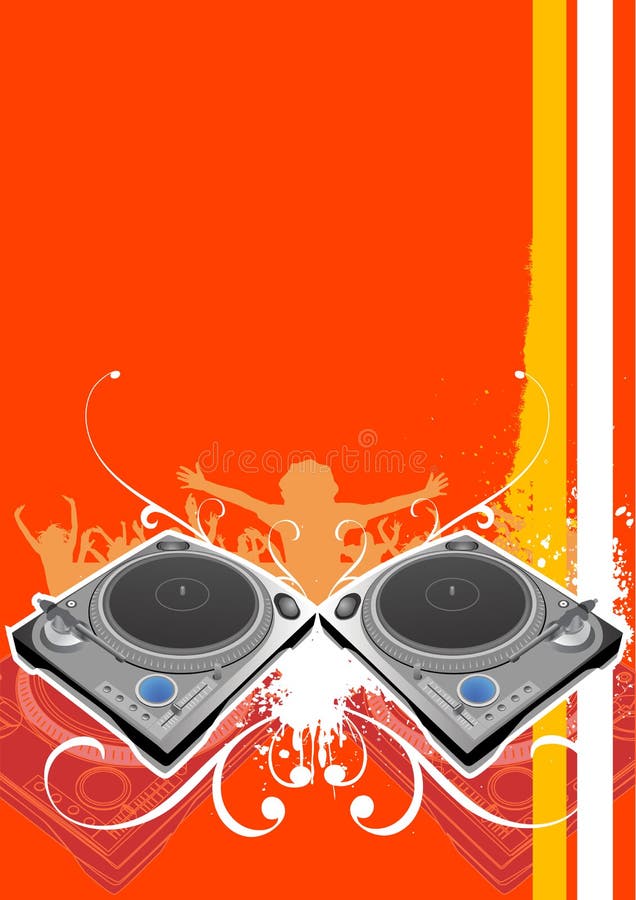 Turntable Party Background Vector Stock Vector - Illustration of audio ...
