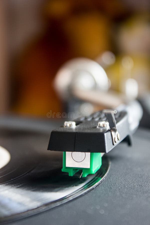 Turntable Playing Vinyl Close Up with Needle on the Record Stock Photo ...