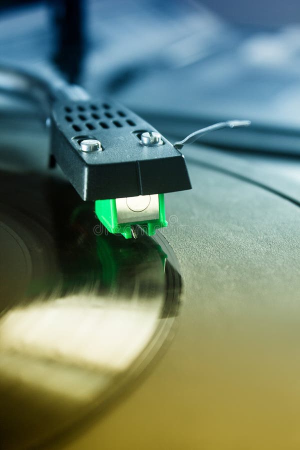Turntable Playing Vinyl Close Up with Needle on the Record Stock Image ...
