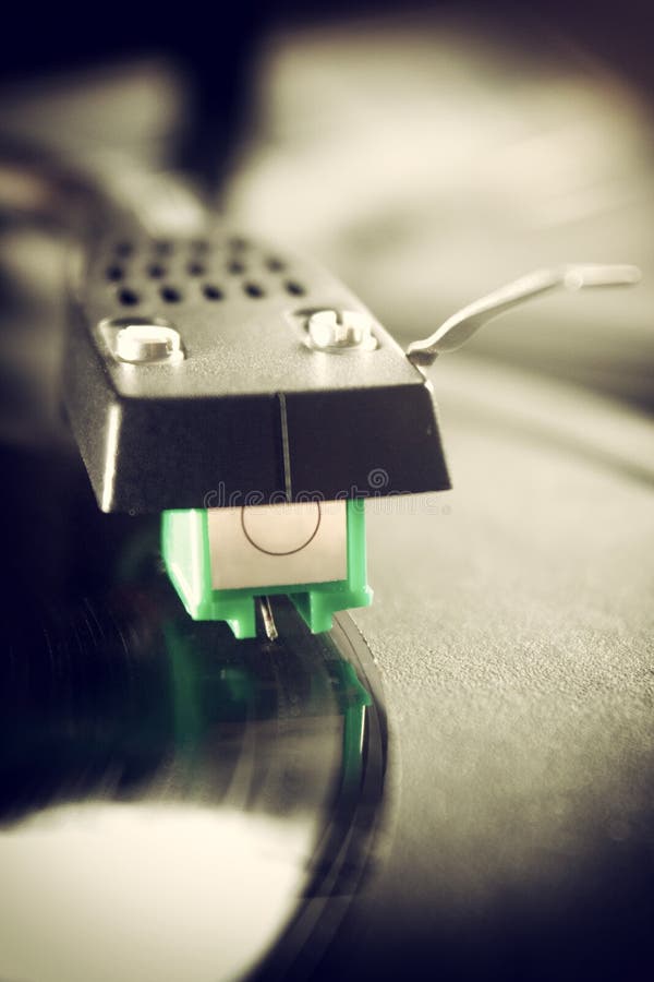 Turntable Playing Vinyl Close Up with Needle on the Record Stock Photo ...