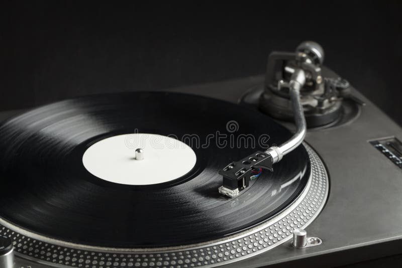 Turntable Playing Vinyl Close Up with Needle on the Record Stock Photo ...