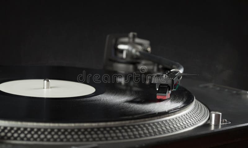 Turntable Playing Vinyl Close Up with Needle on the Record Stock Image ...