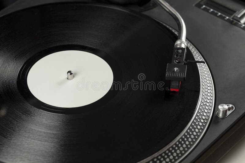 Turntable Playing Vinyl Close Up with Needle on the Record Stock Image ...