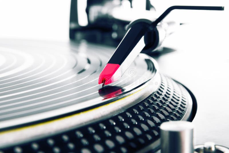 Turntable Playing Vinyl with Music Stock Image - Image of macro, record ...