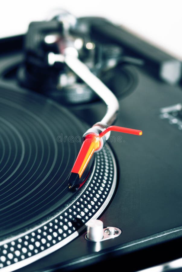 Turntable Playing Vinyl Record Stock Image - Image of vinyl, shalow ...