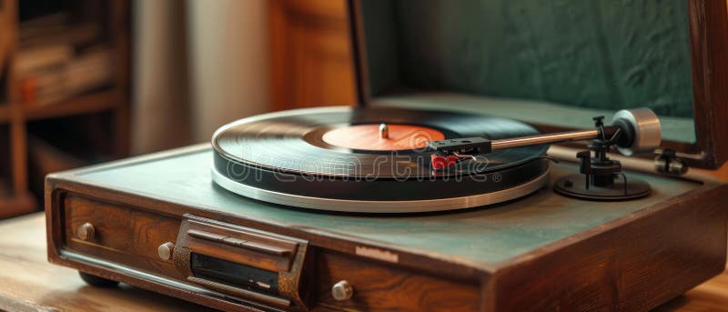 A Turntable Record Player with a Record on it Stock Photo - Image of ...