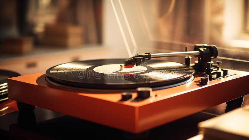 A Turntable with a Record Player on Top of it, AI Stock Photo - Image ...