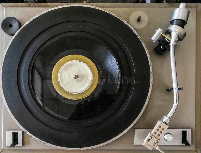 Turntable, Retro Style, Old-fashioned, Directly Above, Stock Image ...