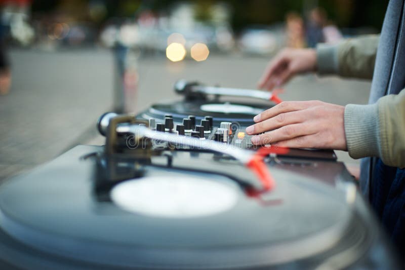 Turntable, Hand of Dj on the Vinyl Record Stock Image - Image of ...