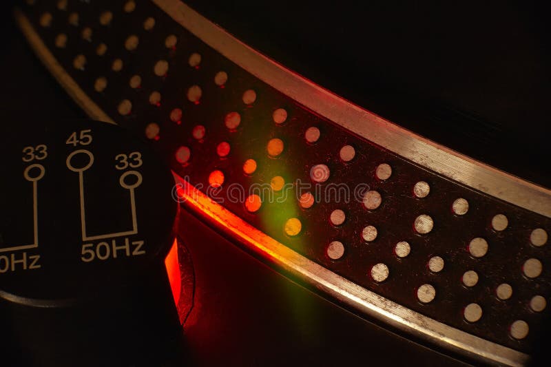 Turntable Speed Selector Illuminated by Red and Green Lights Stock ...