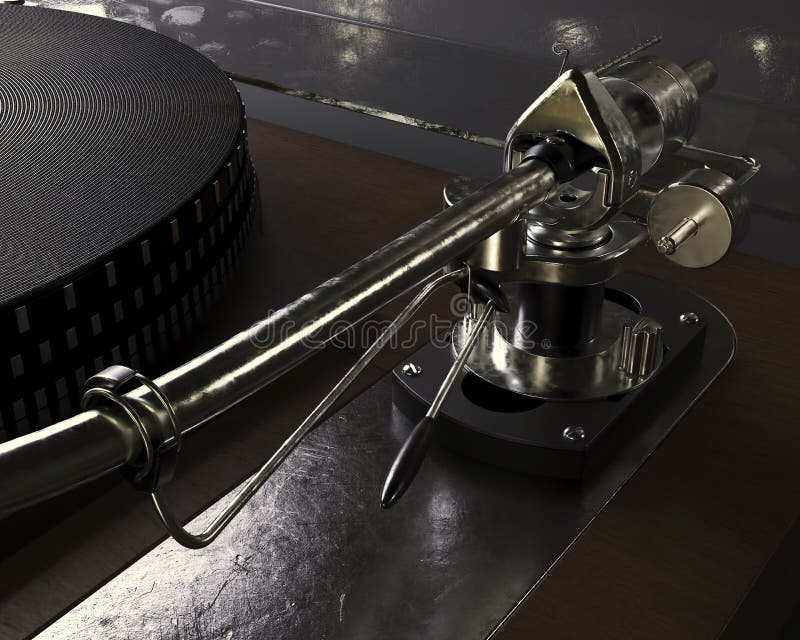 Turntable and Tone Arm stock illustration. Illustration of editorial ...