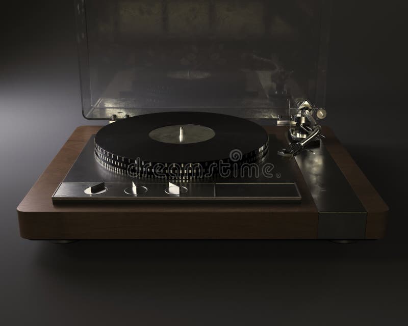 Turntable and Tone Arm stock illustration. Illustration of sound ...