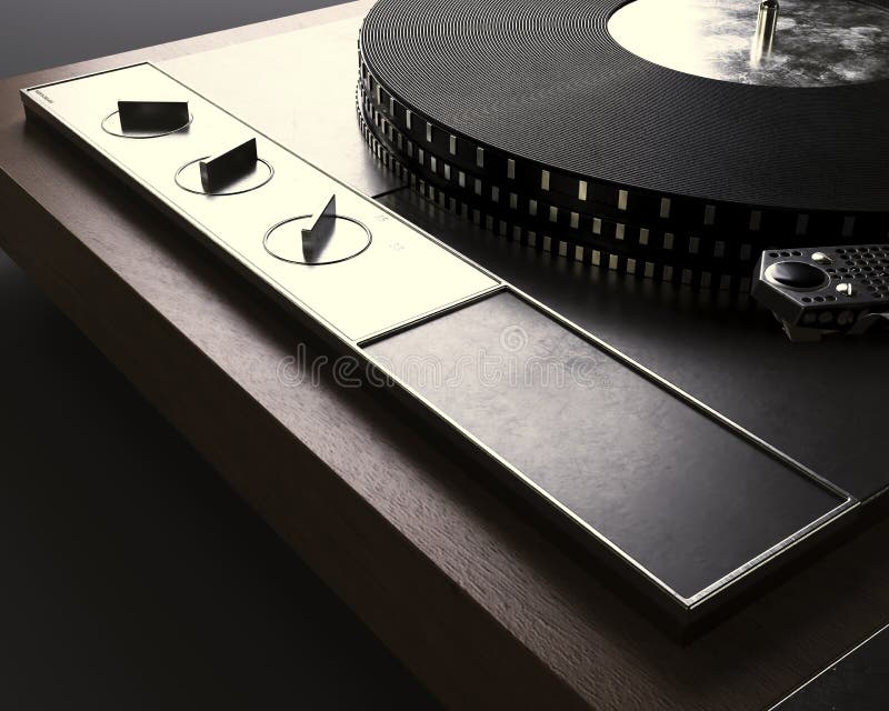 Turntable and Tone Arm stock illustration. Illustration of plinth ...
