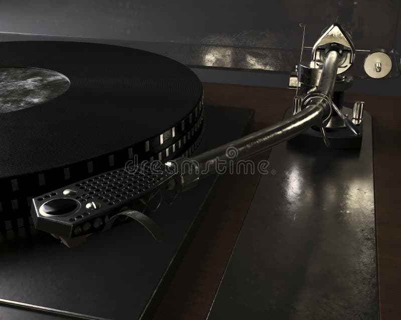 Turntable and Tone Arm stock illustration. Illustration of audio ...