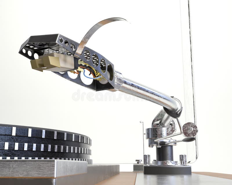 Turntable and Tone Arm stock illustration. Illustration of dials ...