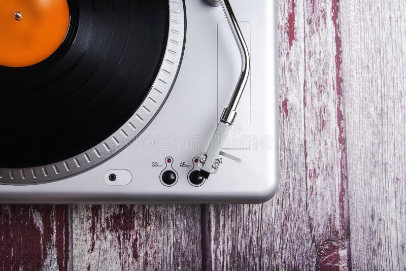 Turntable top view stock image. Image of melody, music - 195392485