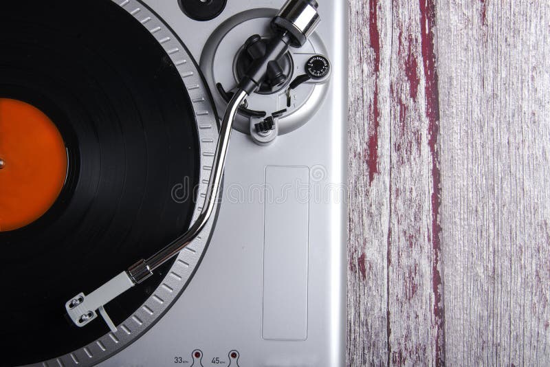 Turntable top view stock photo. Image of play, plastic - 195647600
