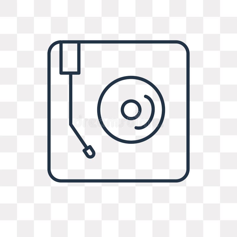 Turntable Vector Icon Isolated on Transparent Background, Linear Stock ...