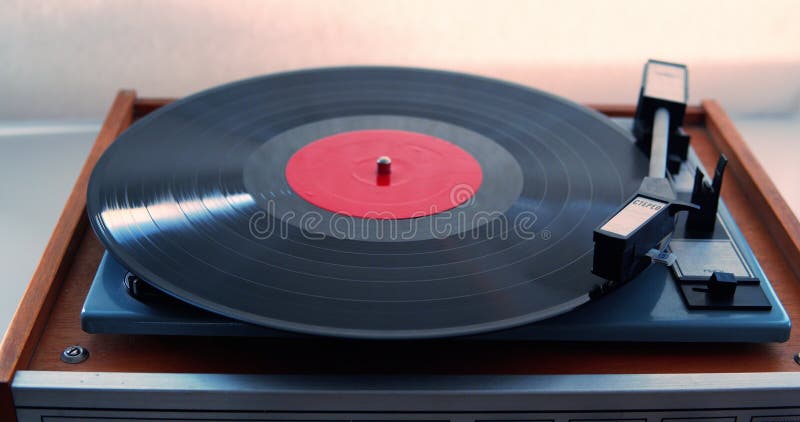 Man Turns on a Turntable with a Record Stock Video - Video of classical ...