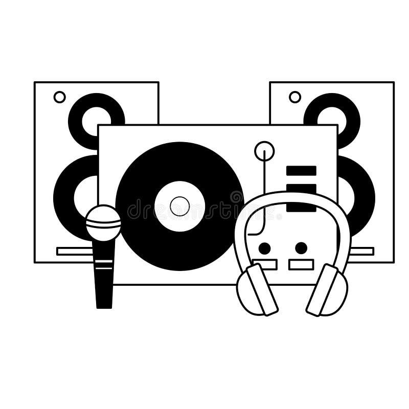 Turntable Vinyl Record Microphone Headphones Speakers Music Stock ... Turntable Vinyl Record Microphone Headphones Speakers Music Stock ...
