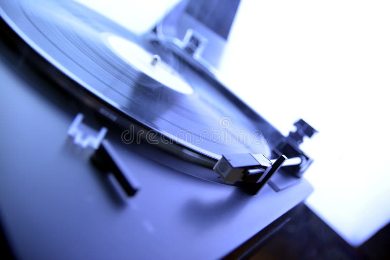 Turntable Vinyl Record Player is Playing Music Stock Image - Image of ...