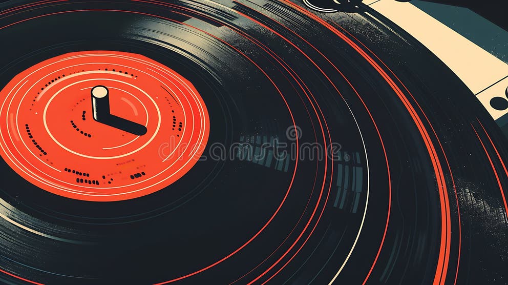 Turntable Vinyl Record Player in Retro Style. 3d Rendering Stock ...