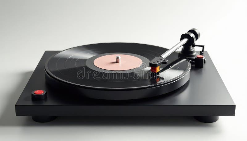 Turntable Vinyl Record Player on White Backdrop , Record, Audio Stock ...
