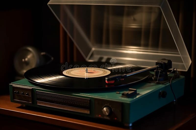 Turntable of Vinyl Records the Player is Single-line, Color, Art Stock ...