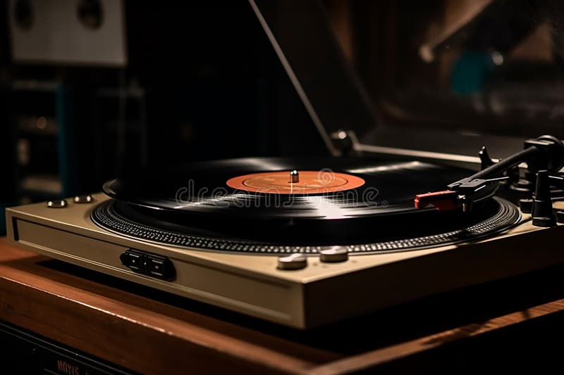 Turntable of Vinyl Records the Player is Single-line, Color, Art Stock ...