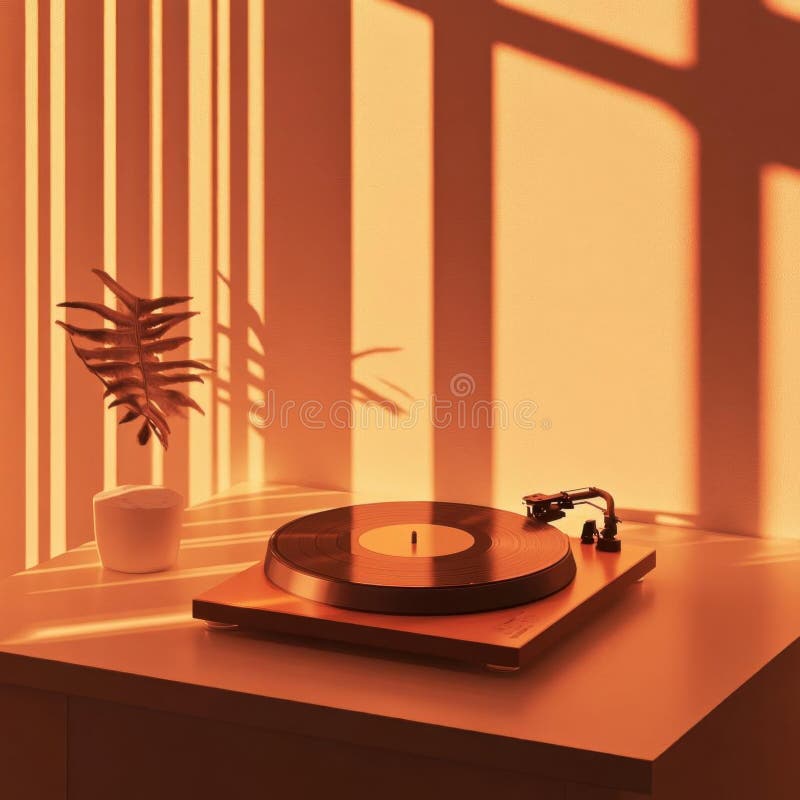 Turntable in Warm Sunlight stock illustration. Illustration of retro ...