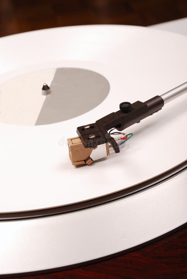 Turntable with White Record Stock Image - Image of scratching, revival ...