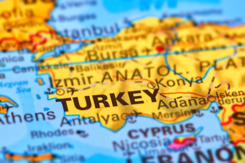 Turquia no mapa imagem de stock. Imagem de palavra, leste - 69794727