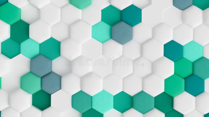 Turquoise Abstract Background with Hexagons. 3d Illustration, 3d ...