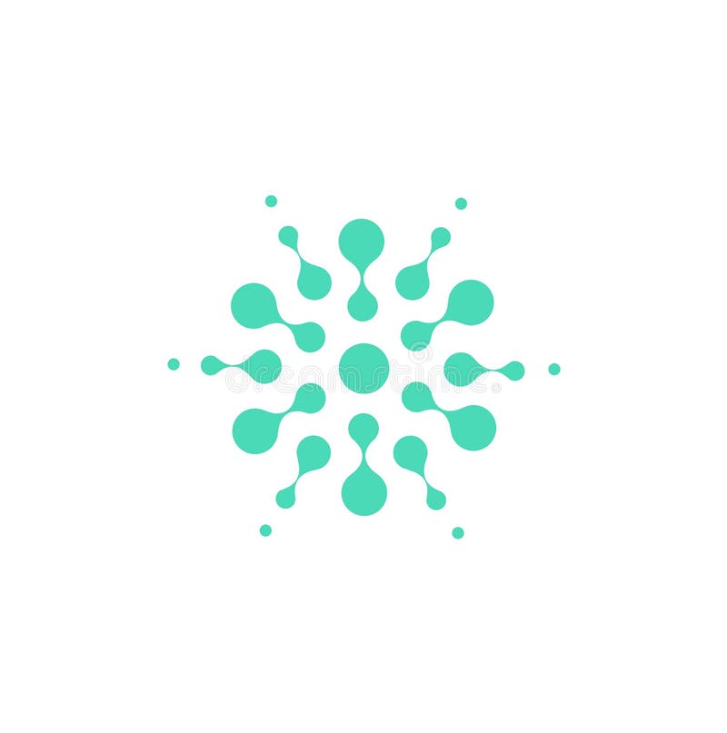 Turquoise Abstract Round Shape from Circles, Universal Logo Template ...
