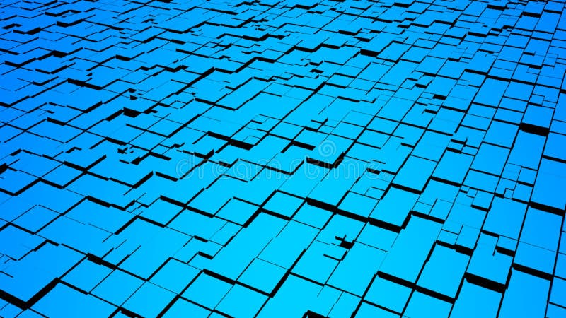 Turquoise Abstraction with Moving Square Elements, Cool Light and ...