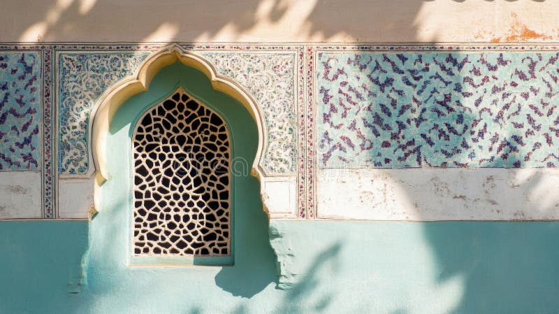 Turquoise Arch Window Displays, Intricate Patterns and Shadow ...