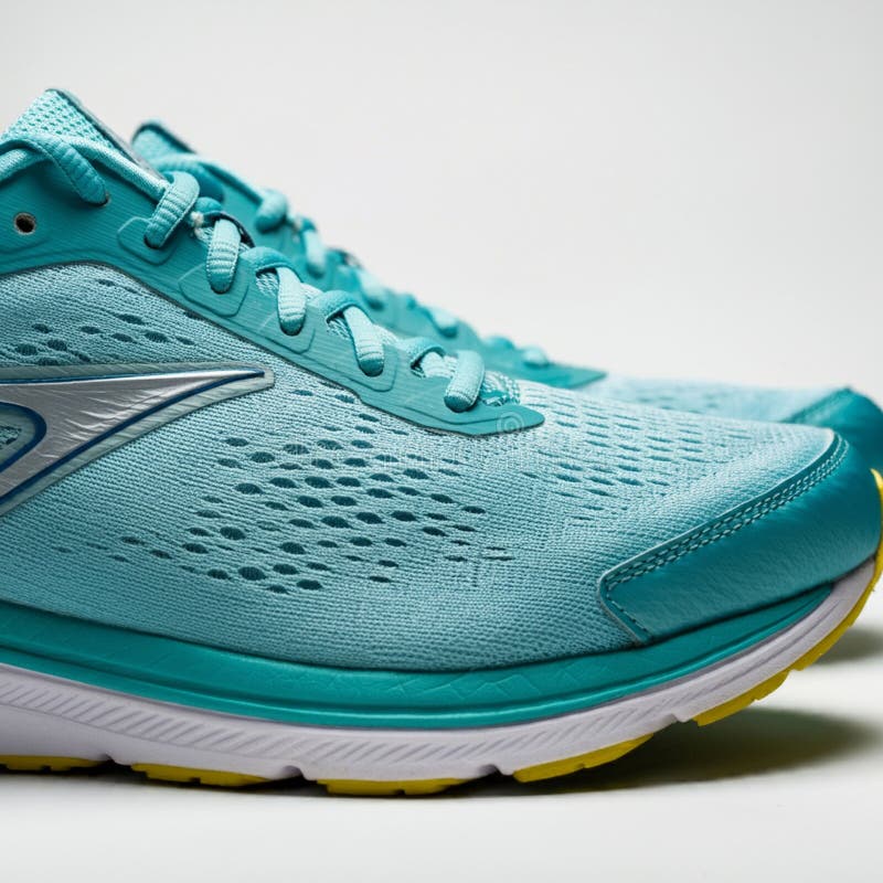 Turquoise Athletic Shoes with a Mesh Upper for Breathability. the ...