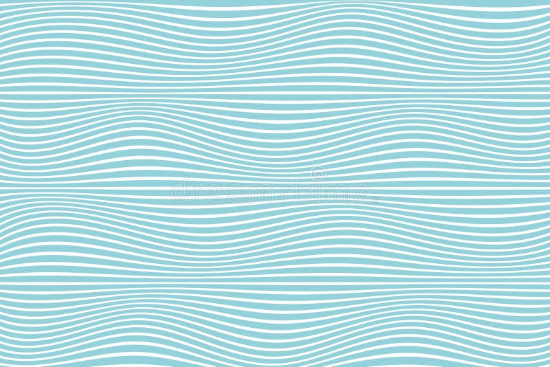 Turquoise Background with White Thin Wavy Lines, Horizontal Lines ...