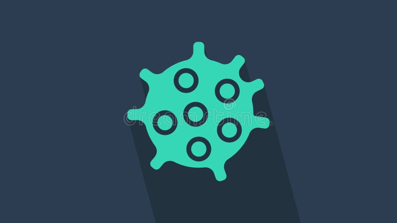 Turquoise Bacteria Icon Isolated on Blue Background. Bacteria and Germs ...