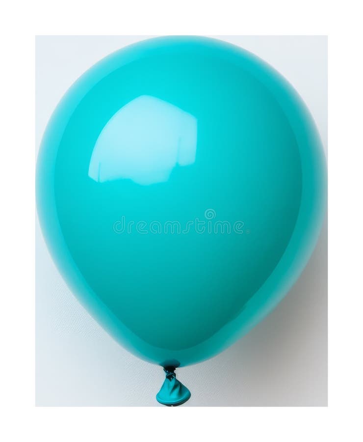 Turquoise Balloon with White Background, Celebration and Party Concept ...