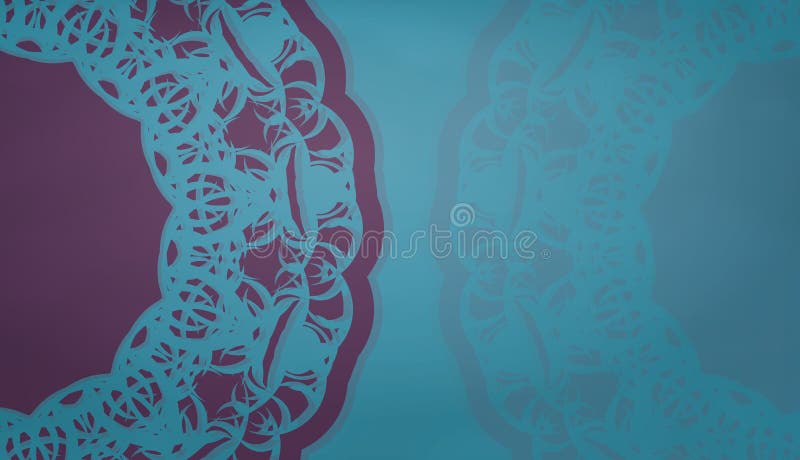 Turquoise Banner Template with Abstract Purple Pattern and Place for ...