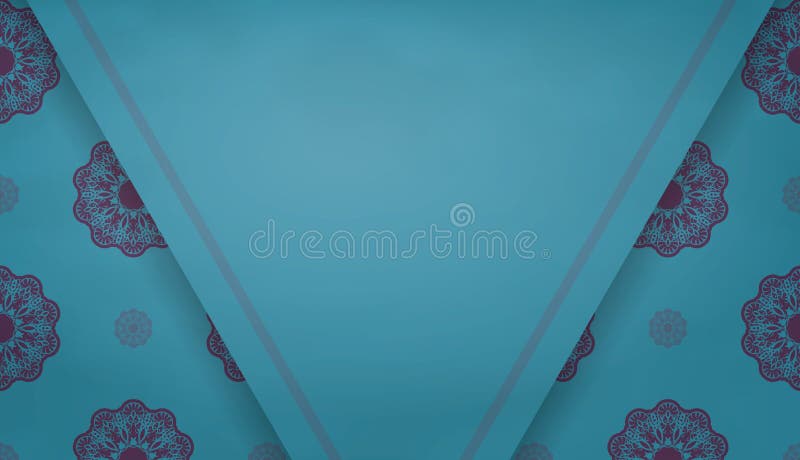 Turquoise Banner Template with Abstract Purple Pattern and Space for ...