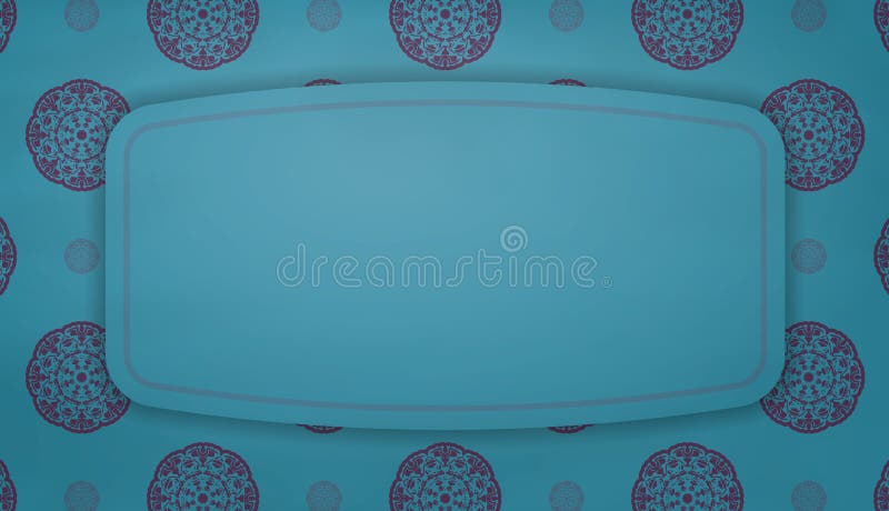 Turquoise Banner with Vintage Purple Pattern and Logo Space Stock ...