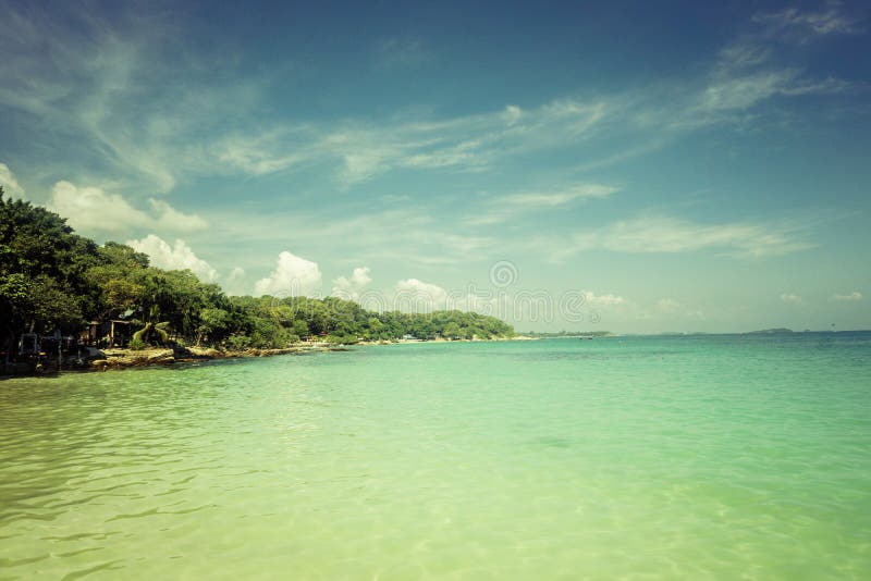 Turquoise Beach Whith Blue Sky Stock Image - Image of leisure, lagoon ...