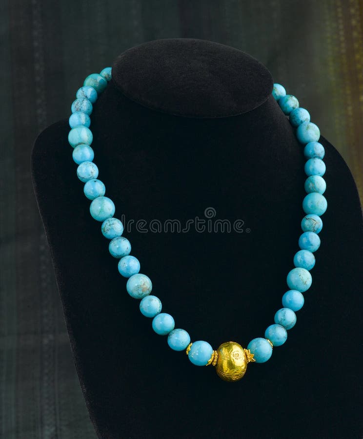 Turquoise beads necklace stock photo. Image of bead, luxury - 25179106