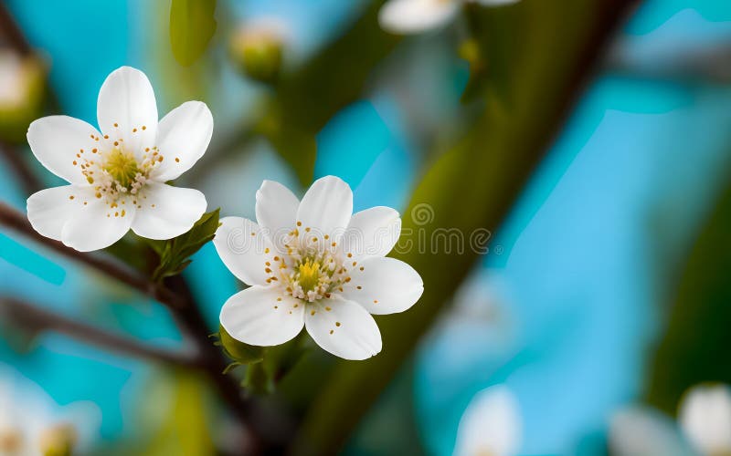 Turquoise Bloom Captivating Spring Petals Stock Illustration ...