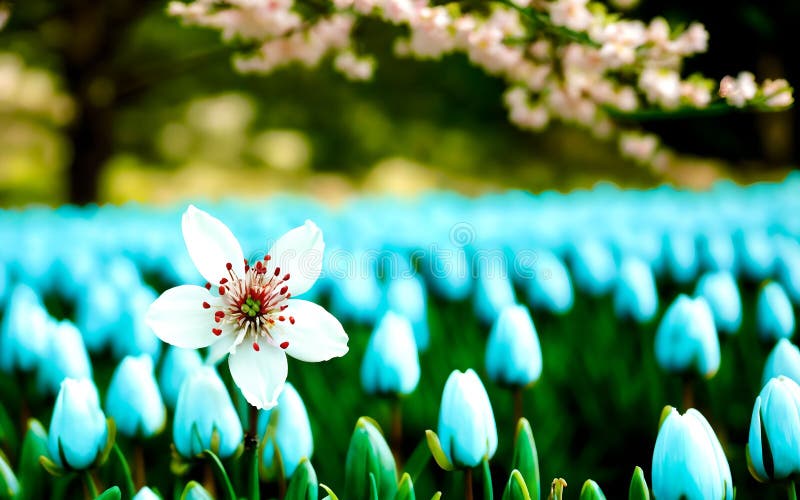 Turquoise Bloom Captivating Spring Petals Stock Illustration ...