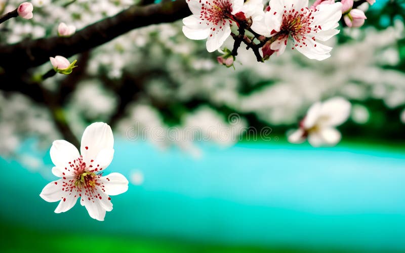 Turquoise Bloom Captivating Spring Petals Stock Illustration ...