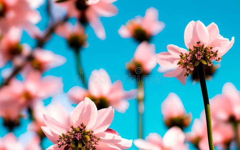 Turquoise Bloom Captivating Spring Petals Stock Illustration ...