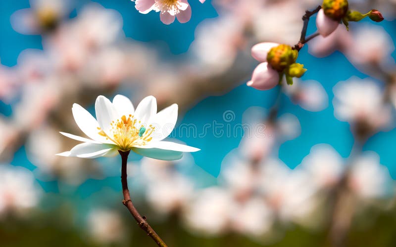 Turquoise Bloom Captivating Spring Petals Stock Illustration ...